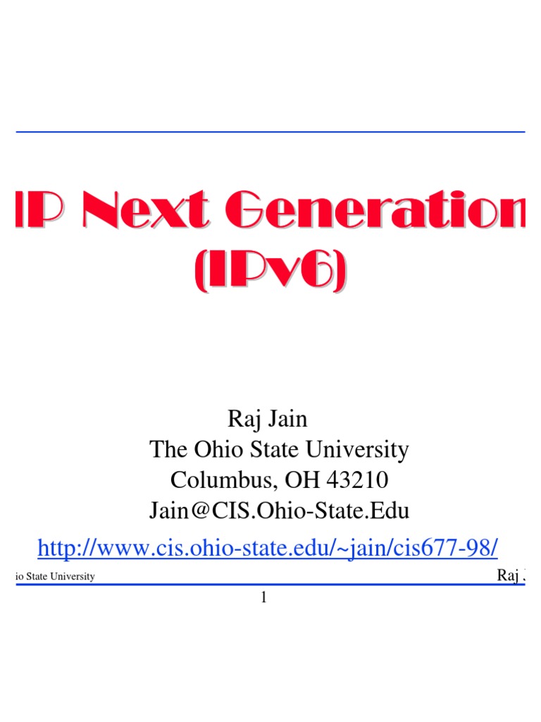 Ip Next Generation Ip Next Generation (Ipv6) (Ipv6) | Download Free PDF ...