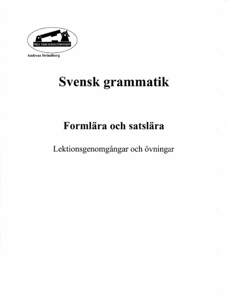 Svensk Grammatik | PDF