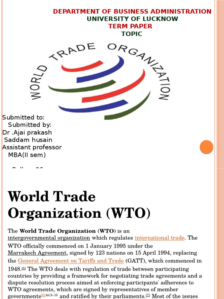 Overview of the World Trade Organization | PDF | World Trade ...
