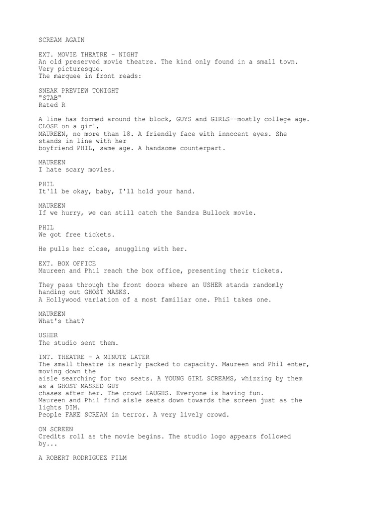 Scream 2 - Early Draft | PDF | Leisure