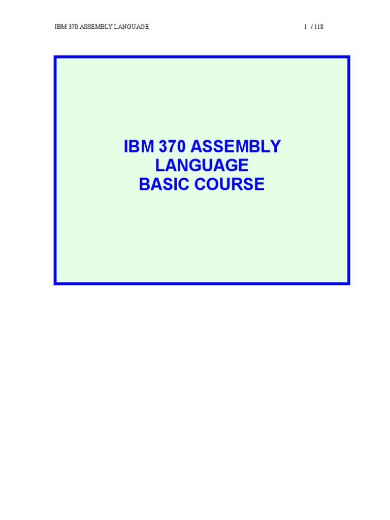 IBM Assembler Mannual | PDF | Subroutine | Assembly Language