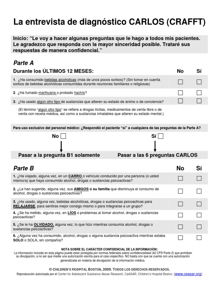 CRAFFT | PDF | Drogas | Drogas Psicoactivas