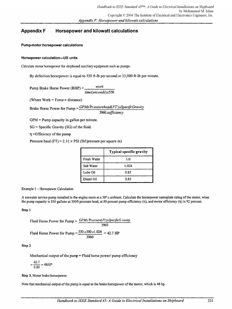 Motor HP Calculations PDF | PDF | Horsepower | Engines