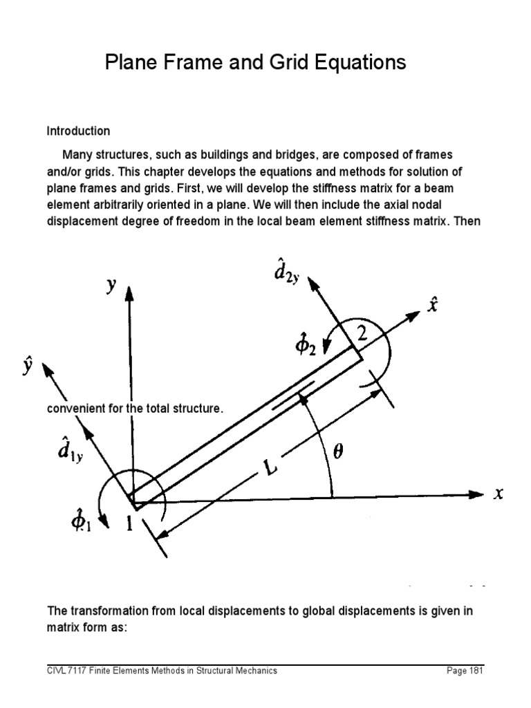 Chapter05 - Plane Frame and Grid Eq | PDF | Bending | Matrix (Mathematics)