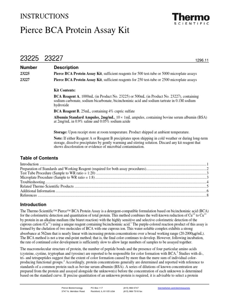 MAN0011430 Pierce BCA Protein Asy UG | PDF | Absorbance | Proteins
