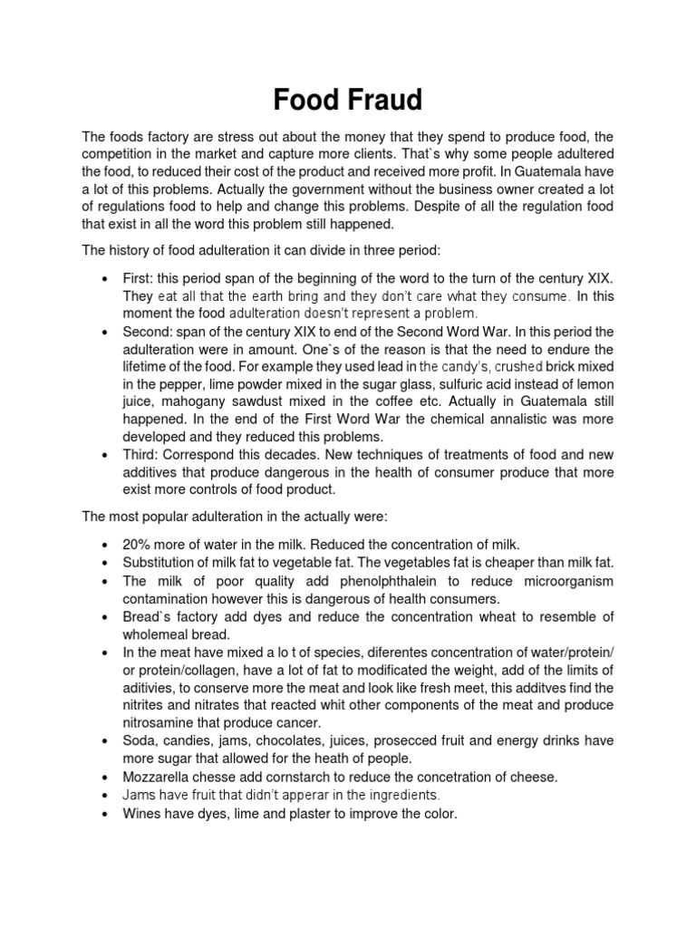 Food Fraud | Fruit Preserves | Milk