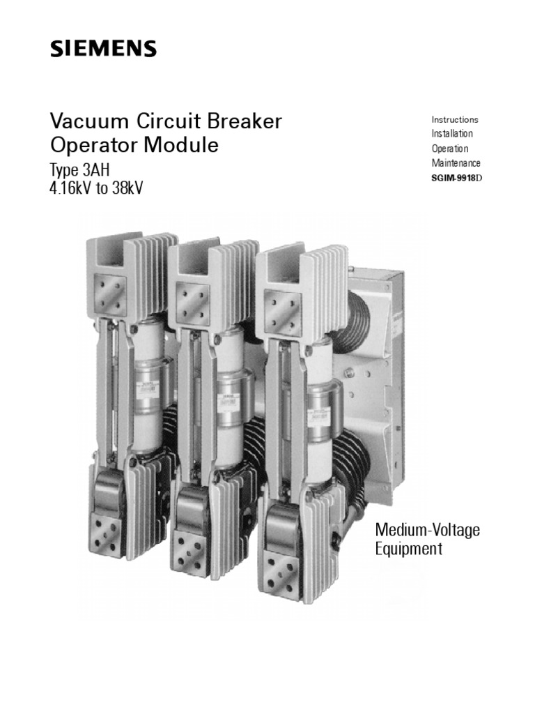 01 - Siemens VCB 3AH | PDF | Switch | Relay