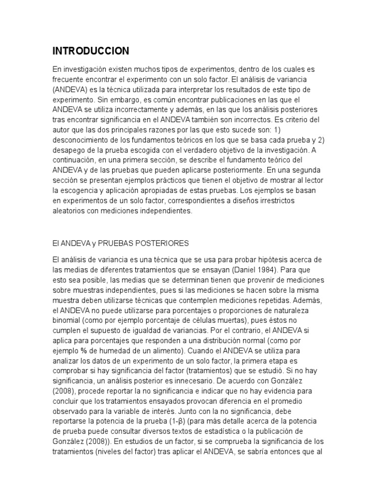 Prueba de Duncan | PDF | Teoría | Método científico