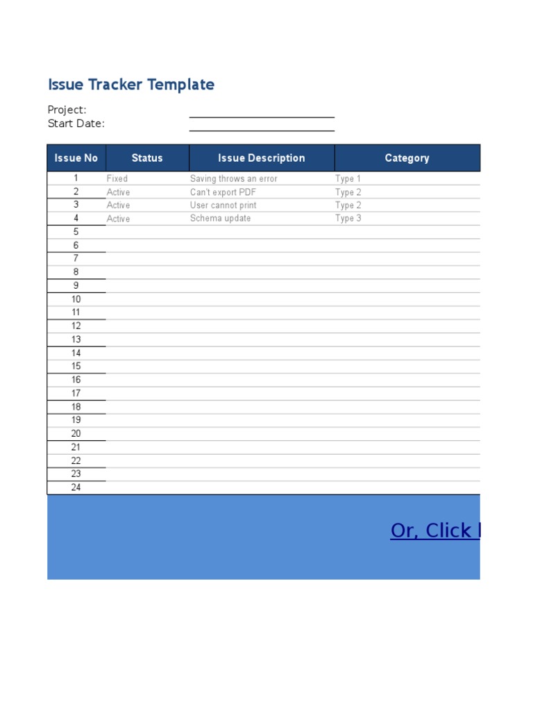 Tracking Issues Excel Template | PDF
