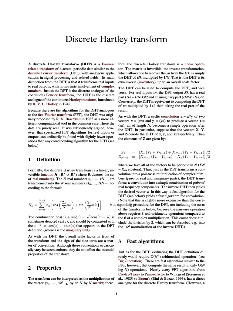 Discrete Hartley Transform | PDF | Theoretical Computer Science | Big Data