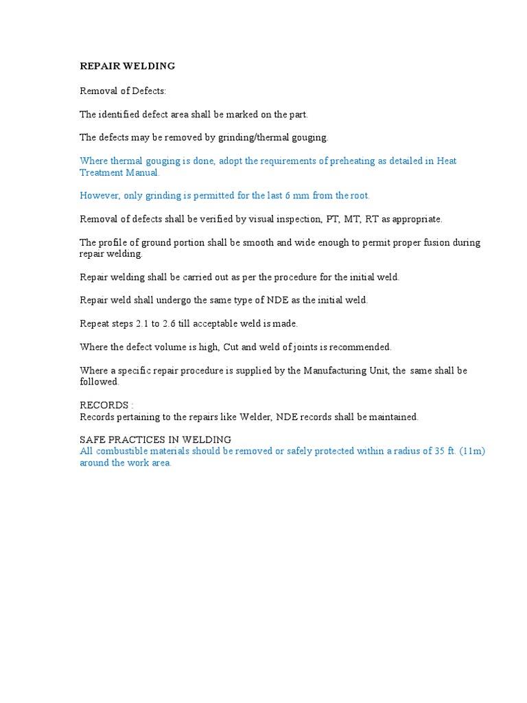 Repair Welding | PDF | Welding | Construction