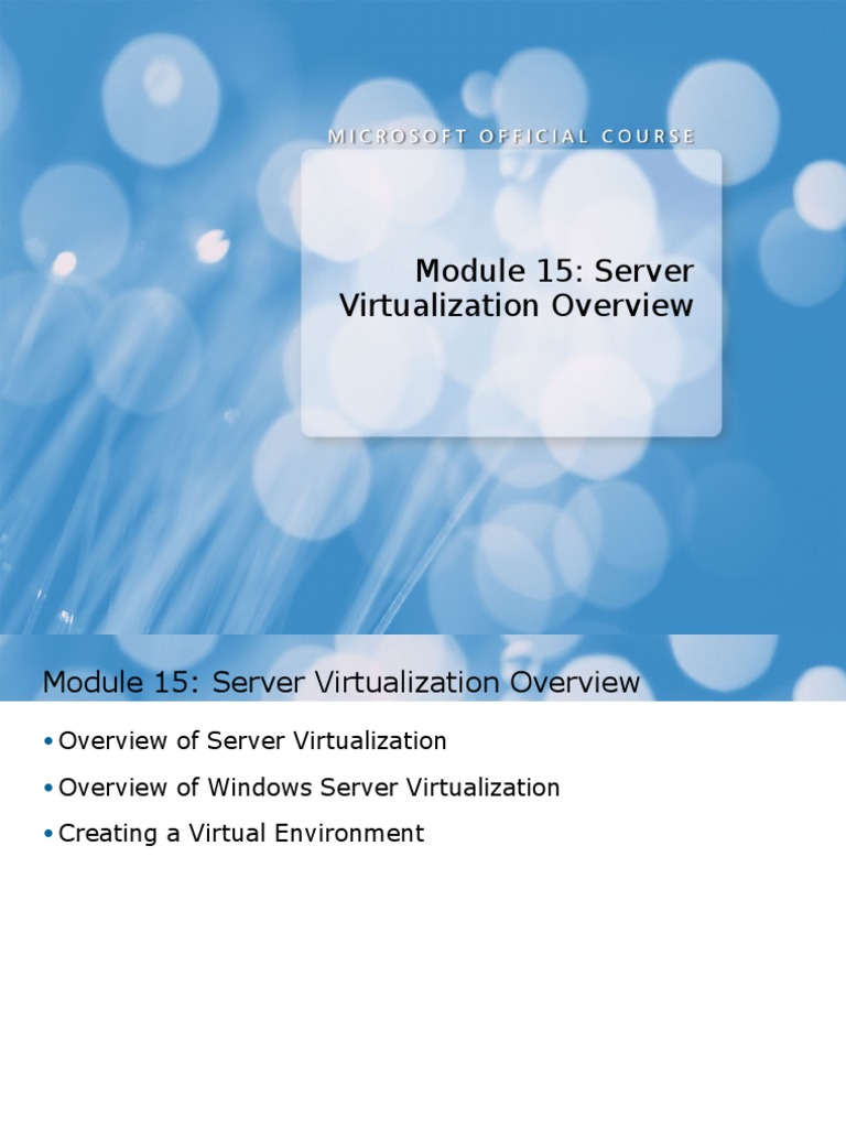 Module 15: Server Virtualization Overview | PDF | Virtualization ...