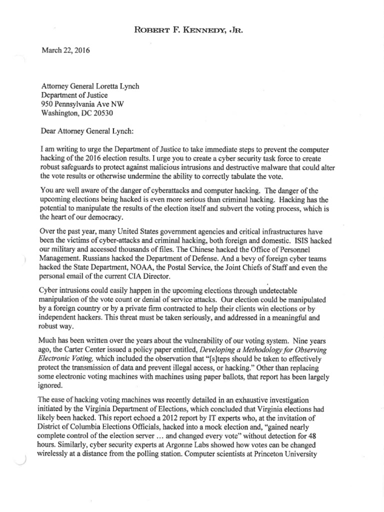 Bobby Kennedy Letter | PDF