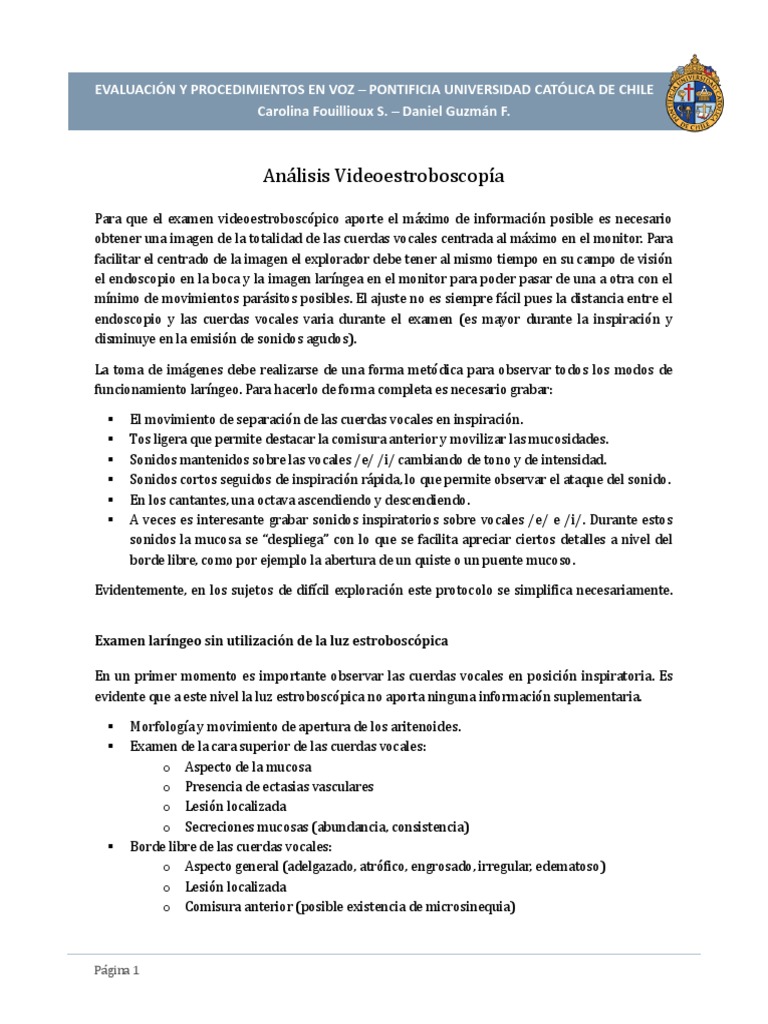 Análisis Videoestroboscopía | PDF | Naturaleza | Salud y bienestar
