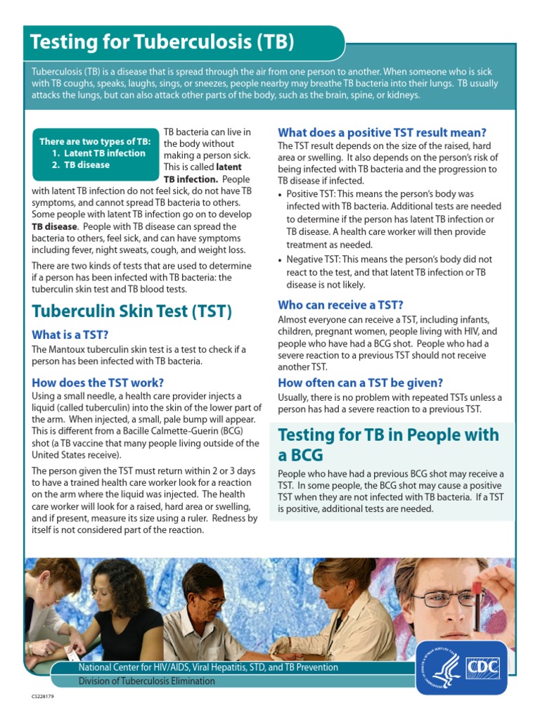 Testing For Tuberculosis (TB) : Tuberculin Skin Test (TST) | PDF ...