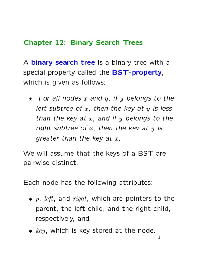 Binary Search Tree PDF | PDF | Mathematical Concepts | Discrete Mathematics