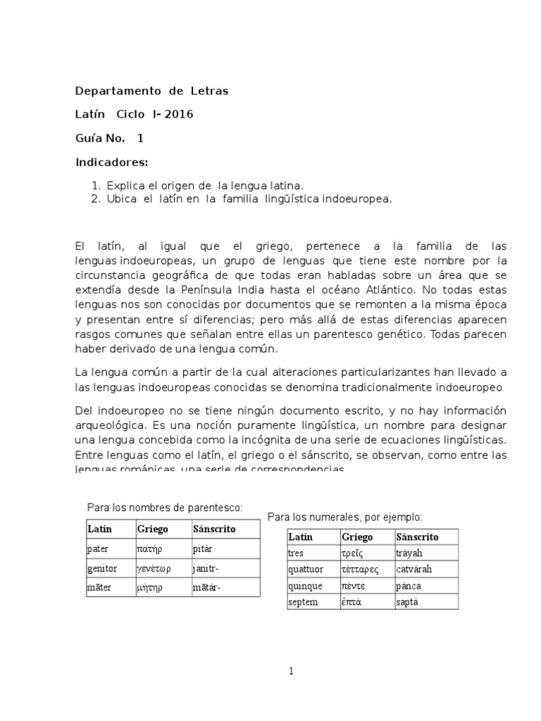 Origen y parentesco del latín indoeuropeo | PDF | latín | Idiomas