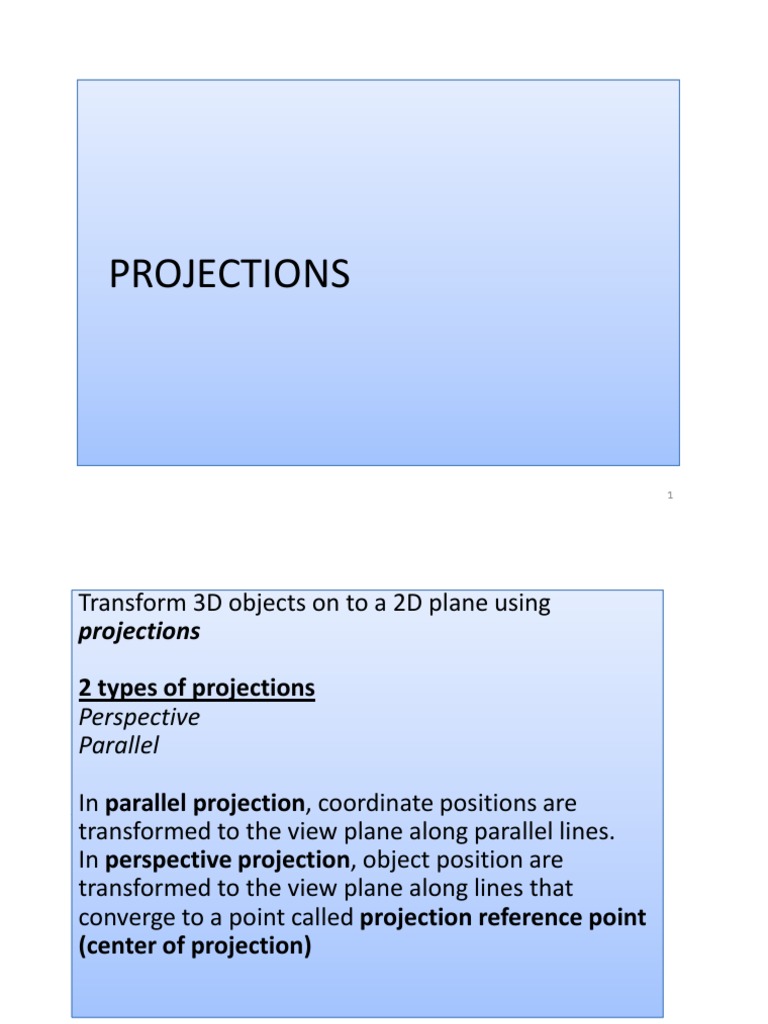Projections | PDF | Perspective (Graphical) | Projective Geometry