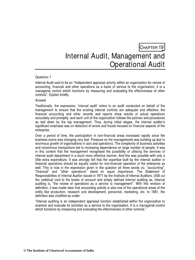 Operational Audit | Internal Audit | Audit
