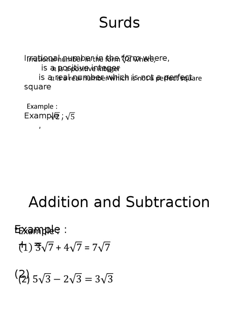 Properties of Surds and Indices | PDF