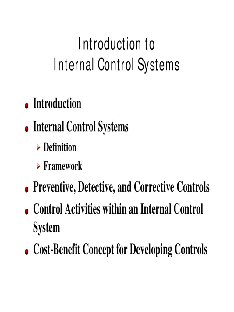 Introduction To Internal Control System | PDF | Economies | Accounting And Audit