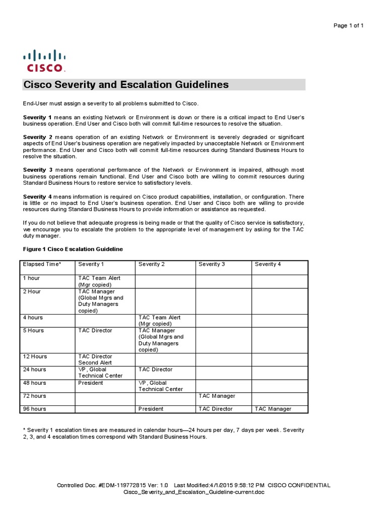 Cisco Severity and Escalation Guidelines | PDF | Computing | Computing ...