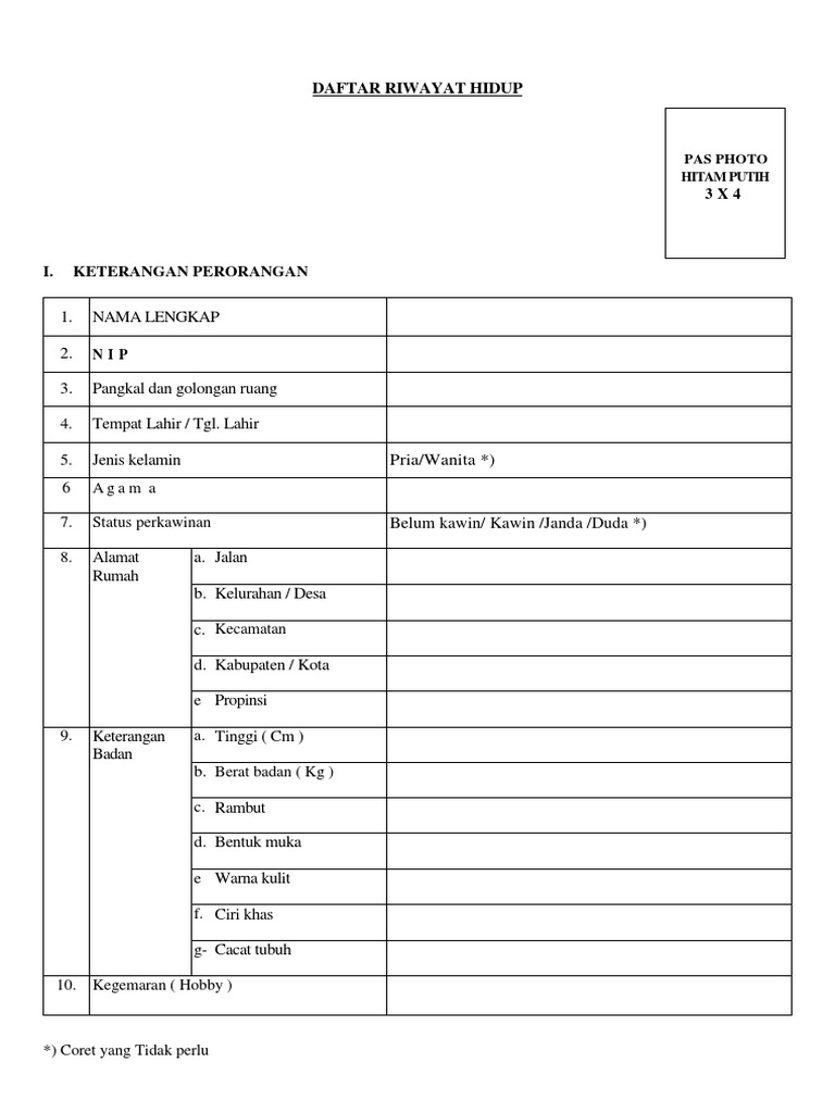1.2. Formulir-Drh-Cpns-Bawaslu-2014 | PDF