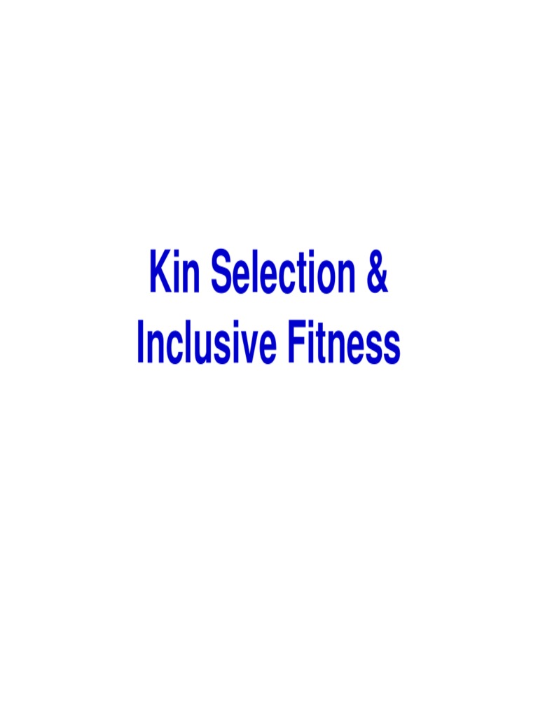 Kin Selection and Altruism Explained | PDF