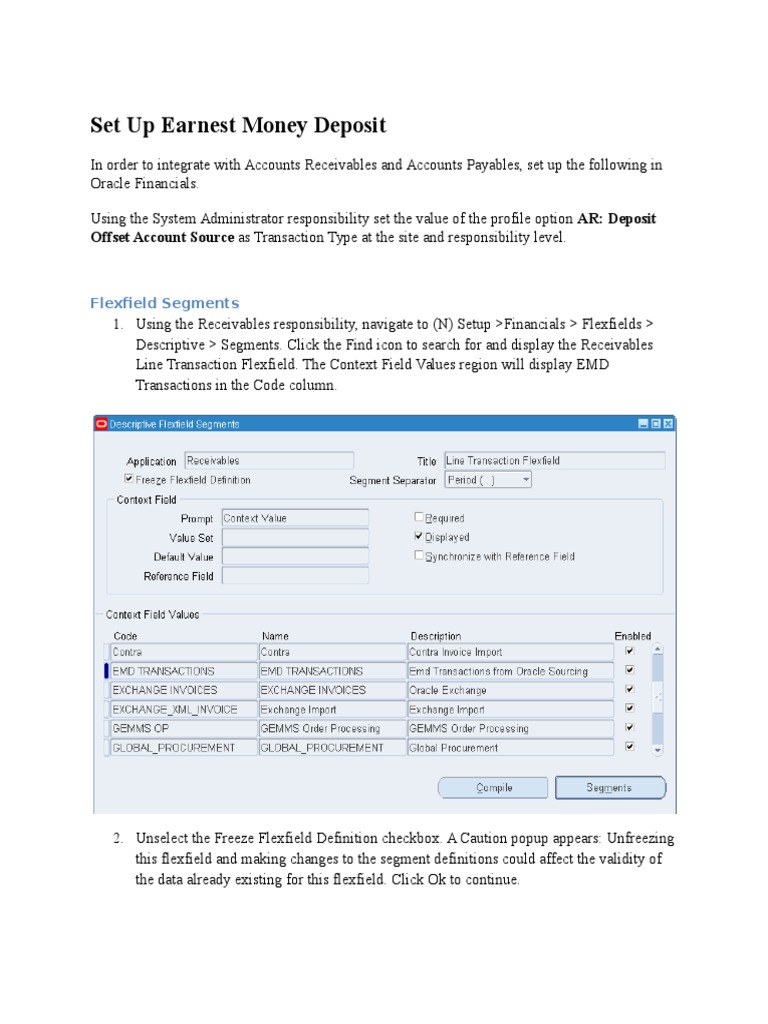 Set Up Earnest Money Deposit | PDF | Payments | Receipt