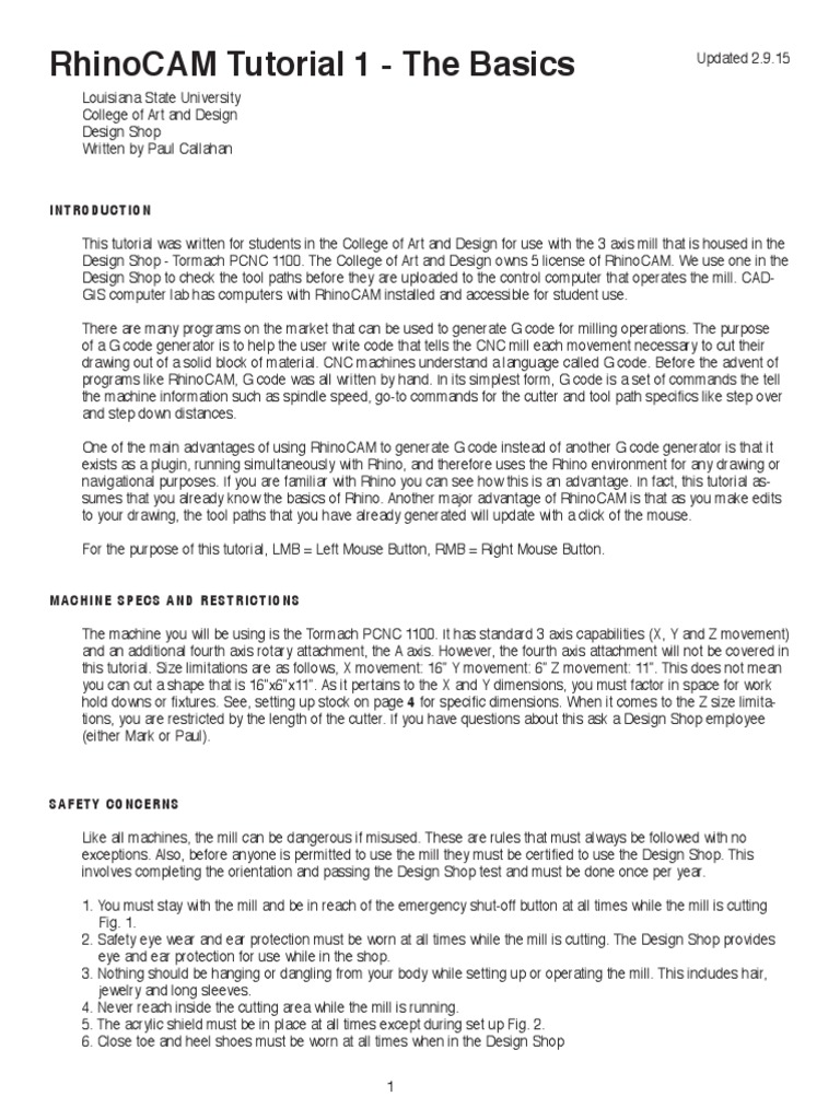 Rhinocam Tutorial | PDF | Machining | Software