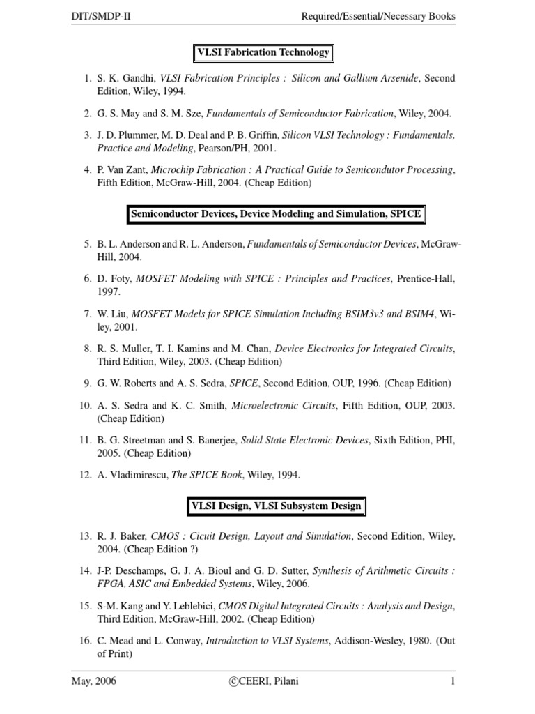 VLSI Books For Reference | PDF | Field Programmable Gate Array ...