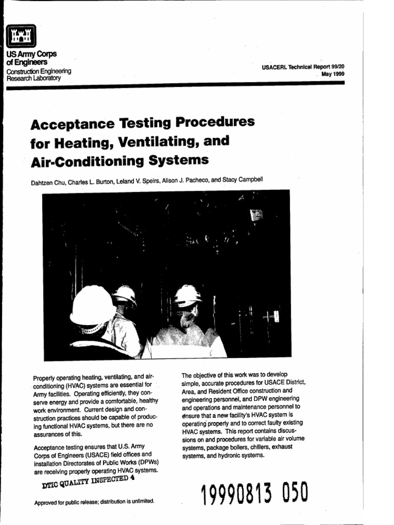 Acceptance Testing Procedures For Heating, Ventilation and Air ...