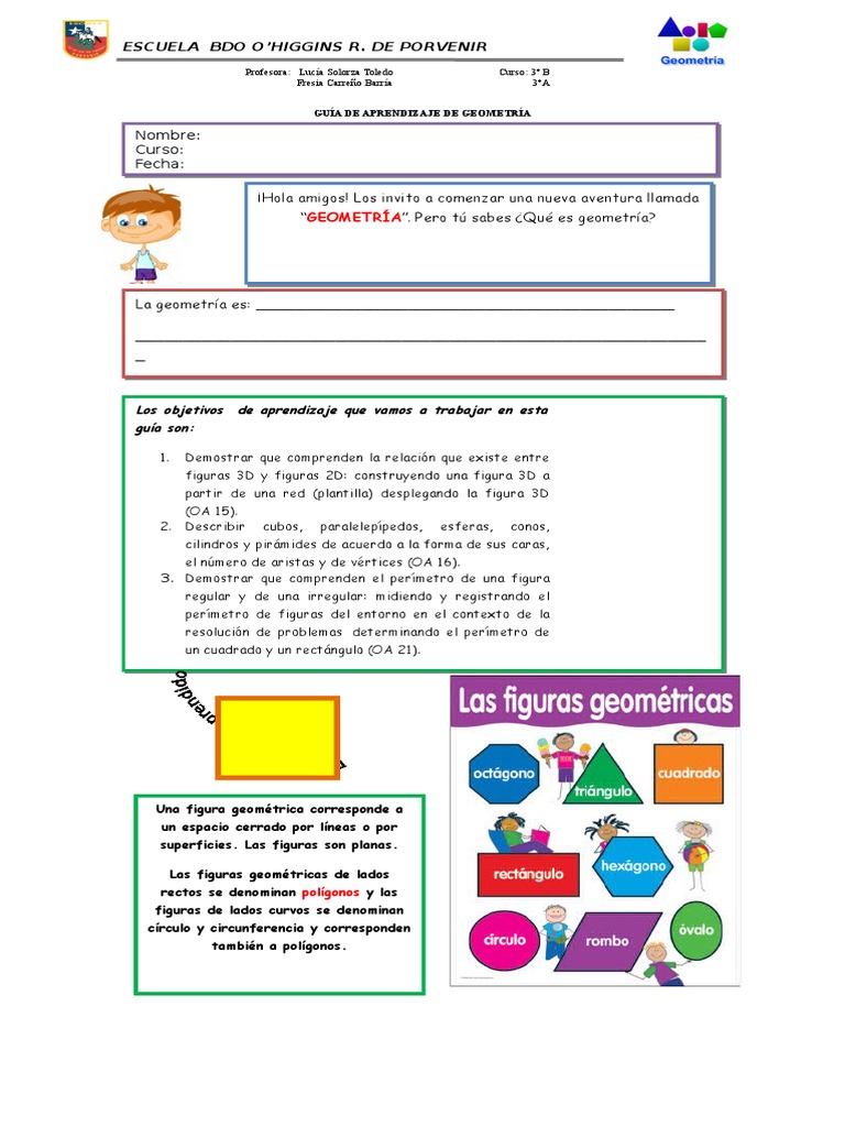 Guia De Matematica 3ero Basico Pdf Geometría Geometría Euclidiana
