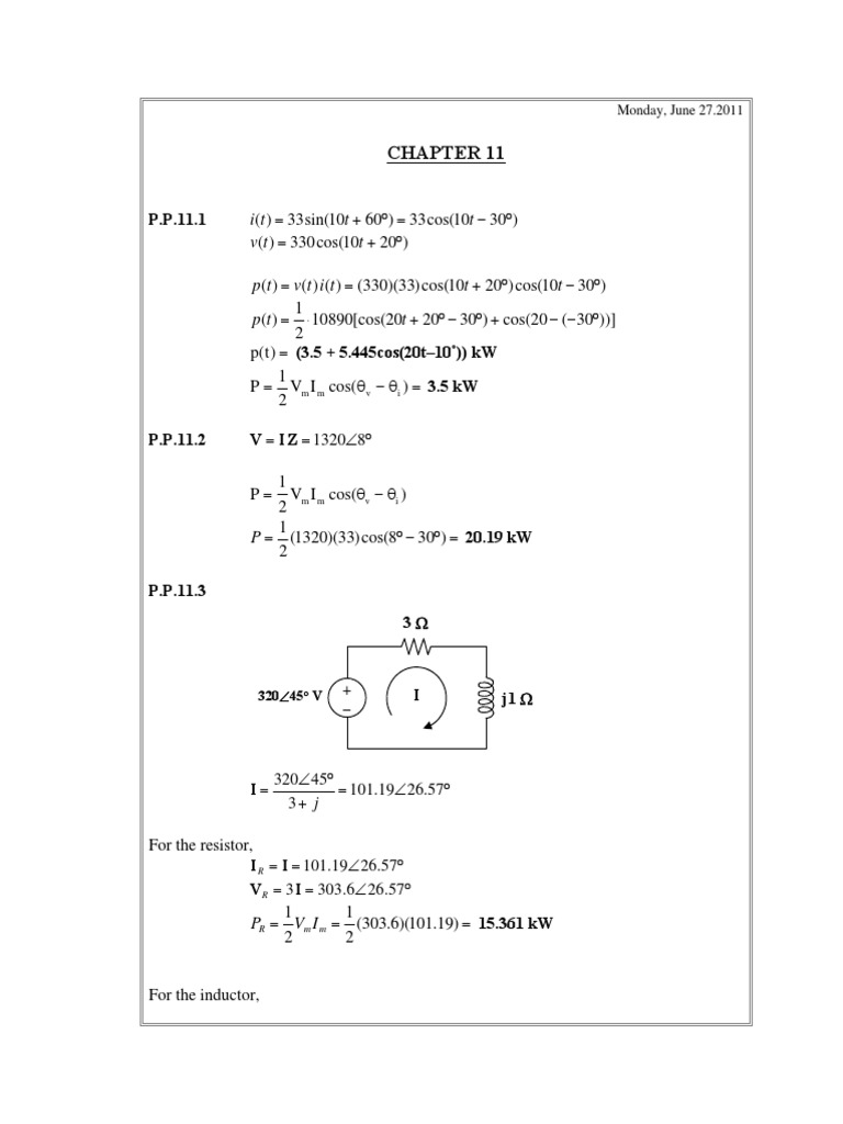 Practice Example Solutions Chapter 1 1 Alexander Sadiku | PDF ...