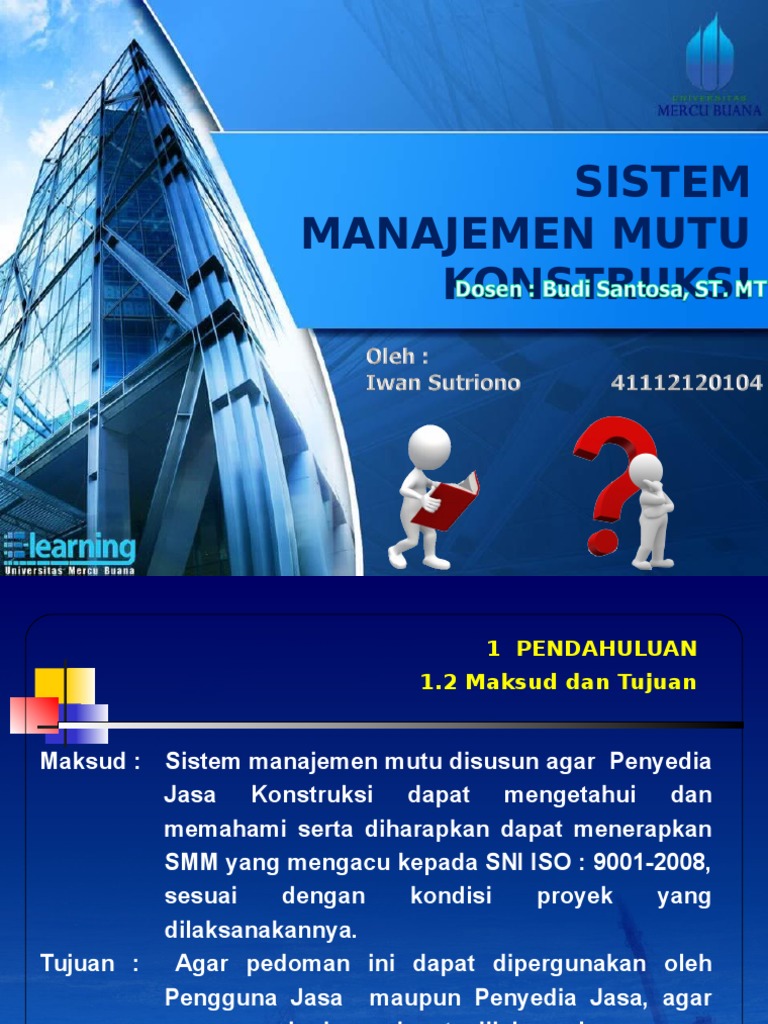Sistem Manajemen Mutu Konstruksi | PDF