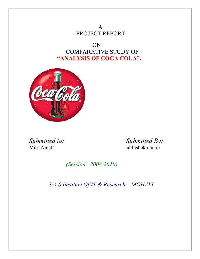 Coca Cola Project | PDF | Coca Cola | Soft Drink