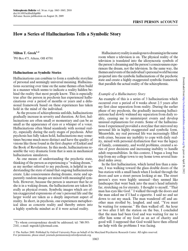 How A Series of Hallucinations Tells A Symbolic Story | PDF ...