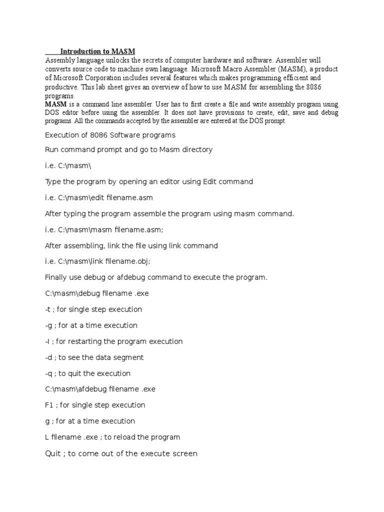8086 Important Features | PDF | Assembly Language | Input/Output