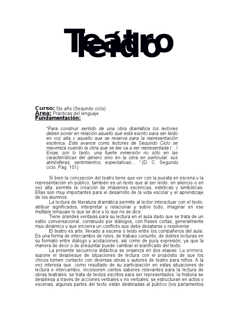 Teatro Leído | PDF | Lectura (proceso) | Teatro