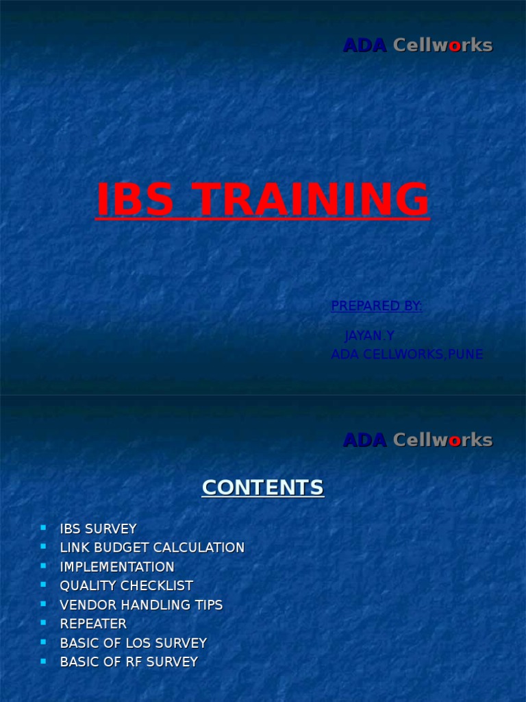 IBS Training Module | PDF | Broadcast Engineering | Telecommunications Engineering