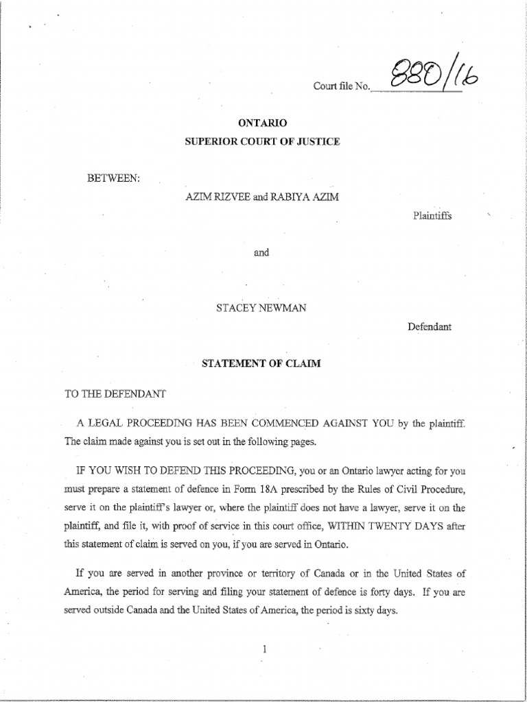Statement of Claim | PDF