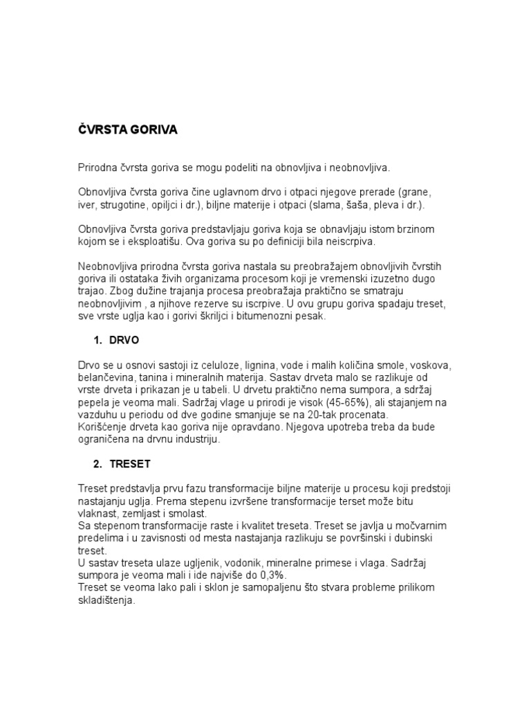 Cvrsta Goriva | PDF