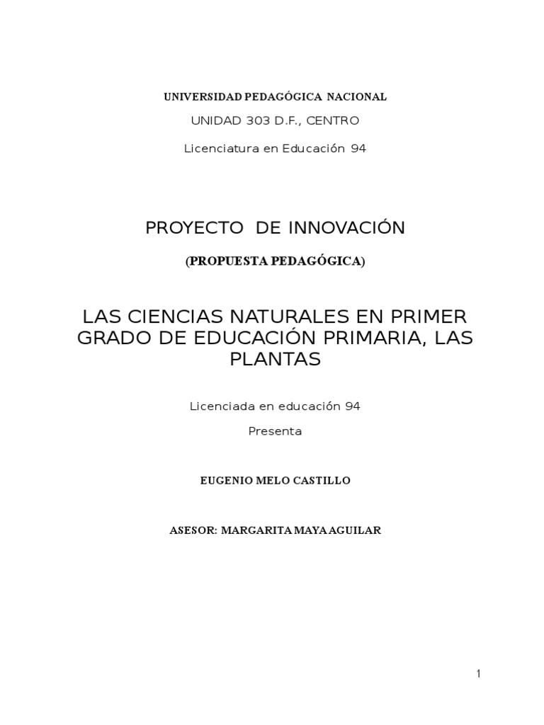 Las Ciencias Naturales en Primer Grado de Educación Primaria, Las ...