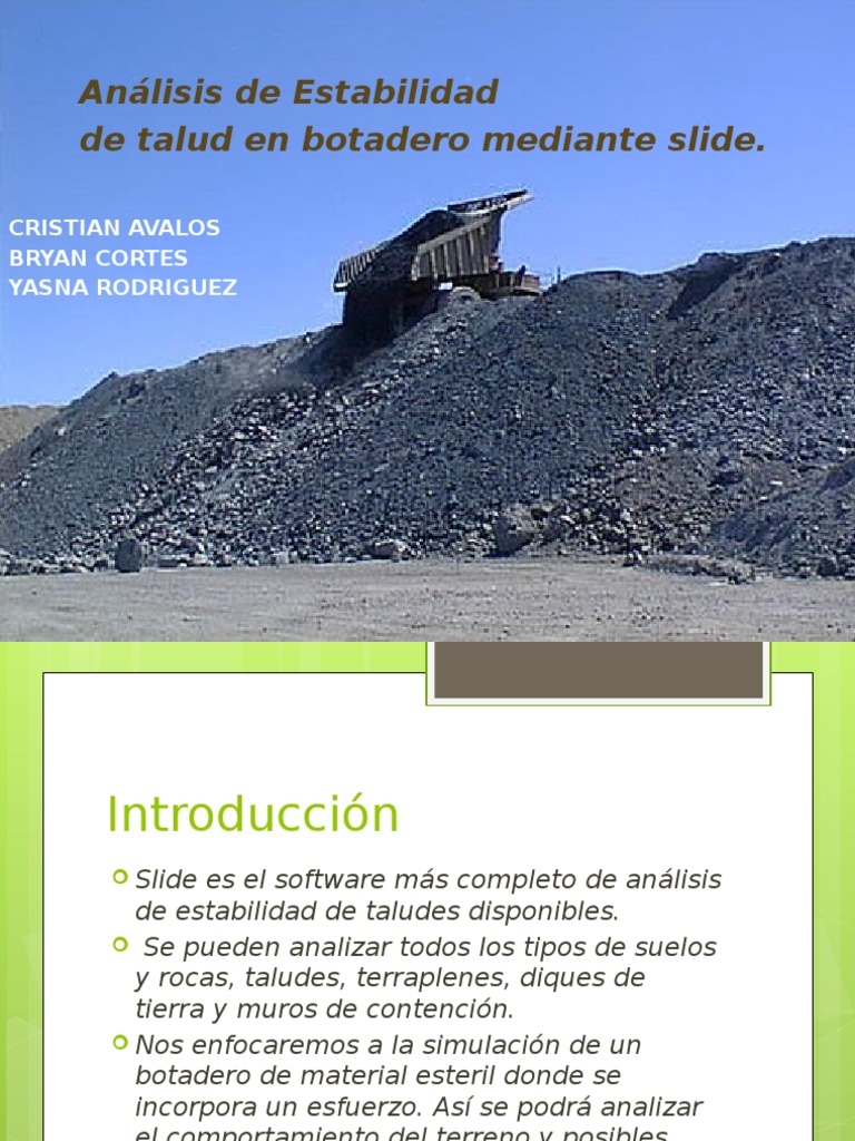 Análisis de Estabilidad de Talud en Botadero Slide | PDF