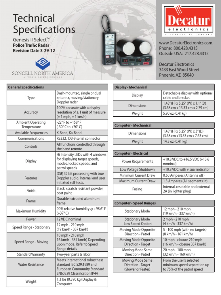 Genesis II Radar Spec - DeC - G2S - TechSpecs | PDF | Antenna (Radio ...
