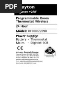 Manual - Honeywell Thermostat CT3200 | Thermostat | Battery (Electricity)