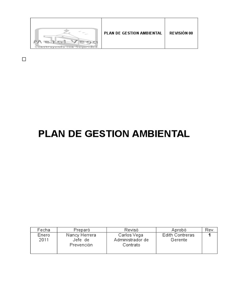Plan de Gestion Ambiental Evh | PDF | Residuos | Entorno natural