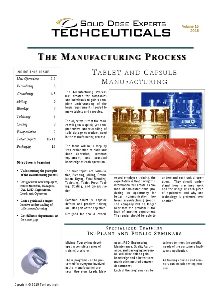 The Manufacturing Process of Tablets and Capsules | PDF | Tablet ...