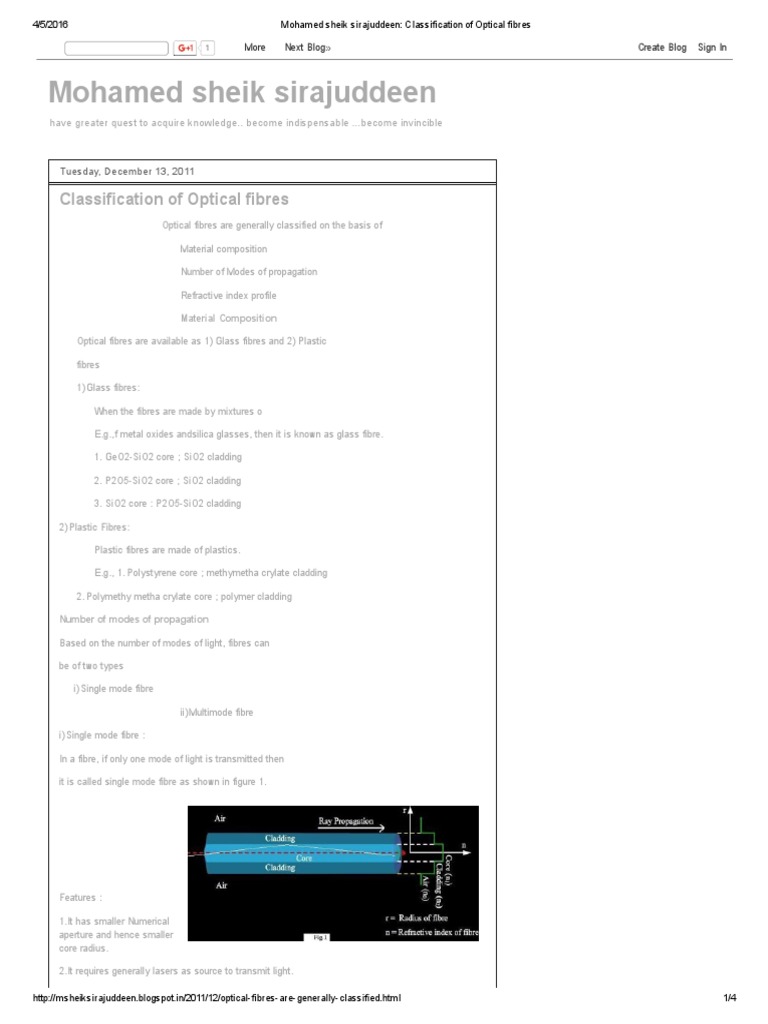 Classification of Optical Fibres Explained | PDF | Optical Fiber | Optics