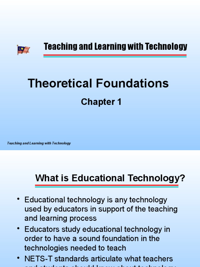 Theoretical Foundations Teaching And Learning With Technology Pdf